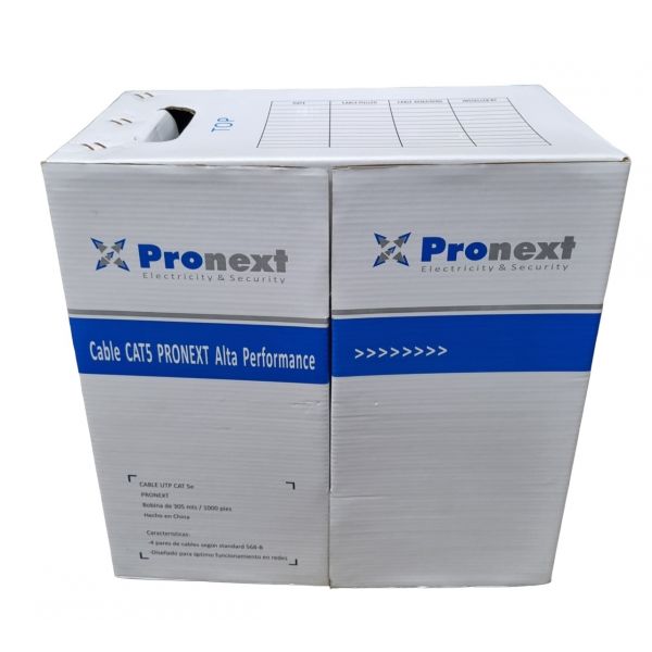 CABLE UTP CAT5E VAINA NEGRA EXTERIOR X 305 METROS PRONEXT - Compra Online