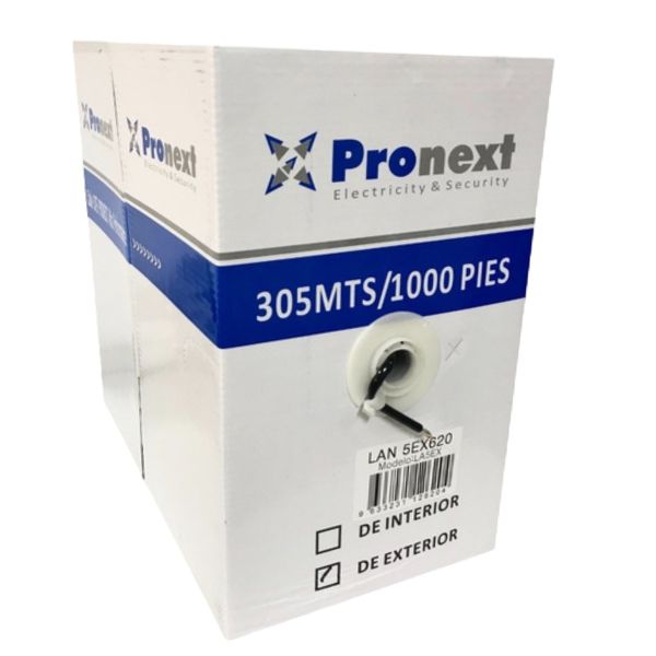 CABLE UTP CAT5E VAINA NEGRA EXTERIOR X 305 METROS PRONEXT - Compra Online